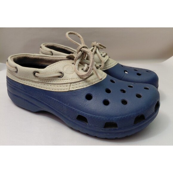 CROCS | Shoes | Crocs M6 W8 Islander Pitcrew Boat Shoe Duck Navy Blue ...